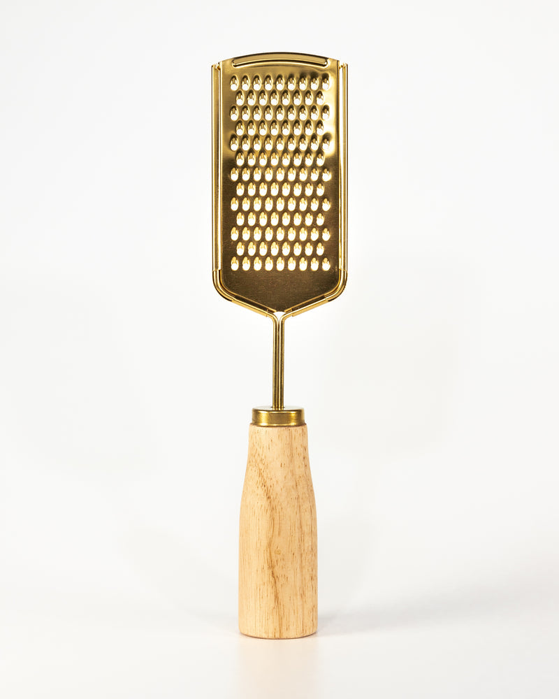 Stainless Steel Standing Gold Grater With Wood Handle | Maison Pretty ...